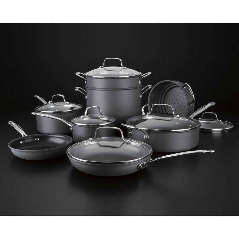 Cuisinart Chefs Classic 14 Piece Non Stick Hard Anodized Cookware Set